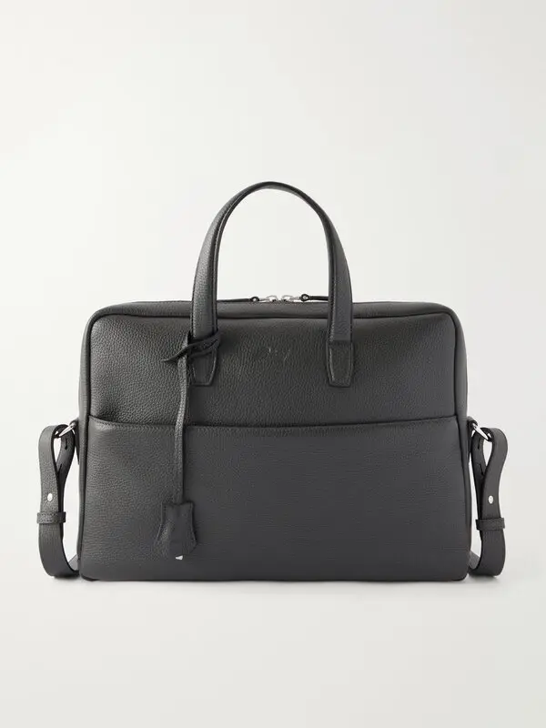 Brioni Full-grain Leather Briefcase - Gray