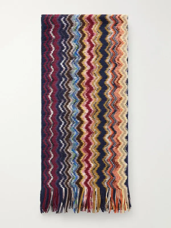Missoni Striped Crochet-knit Wool Scarf - Multi