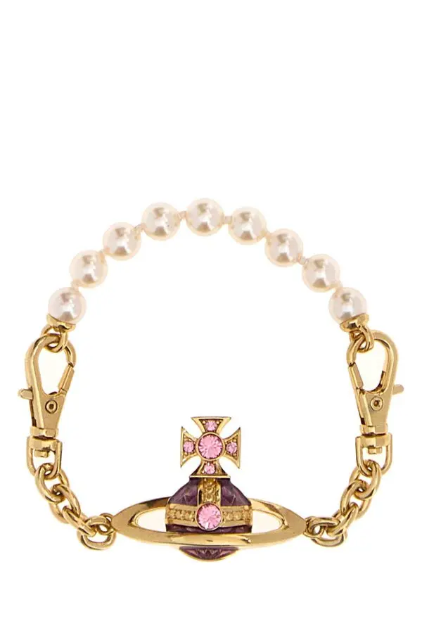 VIVIENNE WESTWOOD Two-tone Metal And Pearls Aida Bracelet - Multicolor
