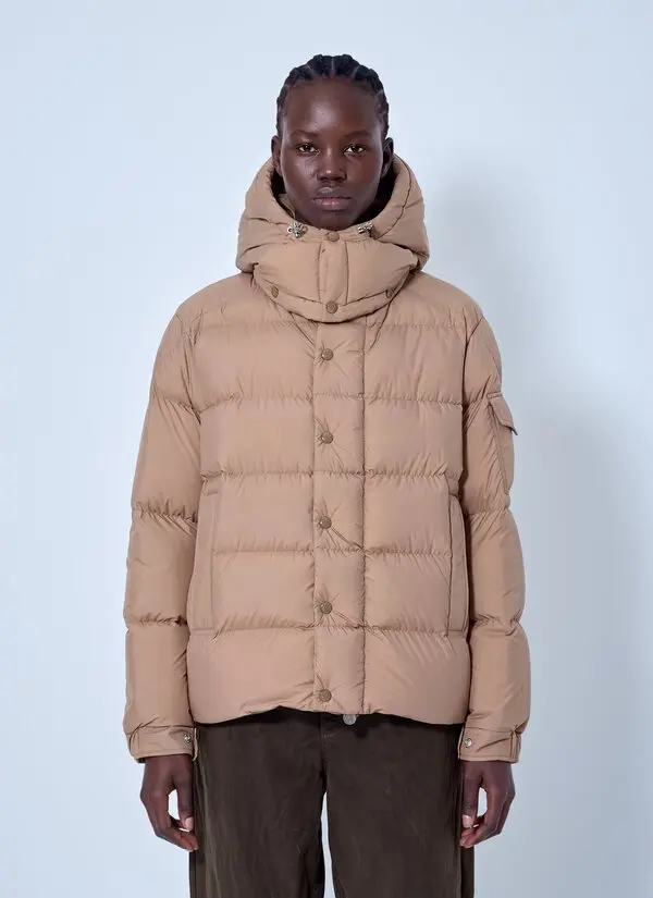 Moncler Maya 70 Hooded Short Down Jacket - Brown