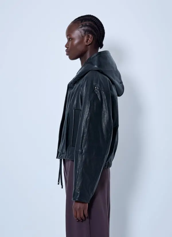 Sportmax Hooded Leather Jacket