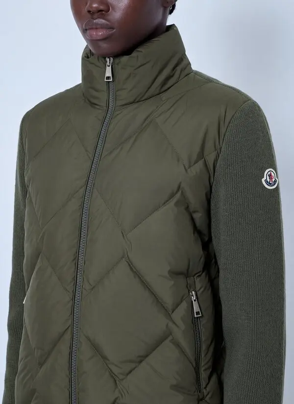 Moncler Wool & Cashmere Padded Zip-up Cardigan