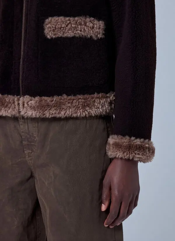 Moncler Leuctre Hooded Shearling Short Down Jacket