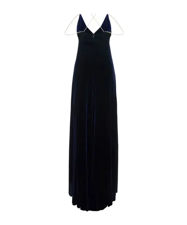 FORTE_FORTE Beaded Strap Velvet Maxi Dress