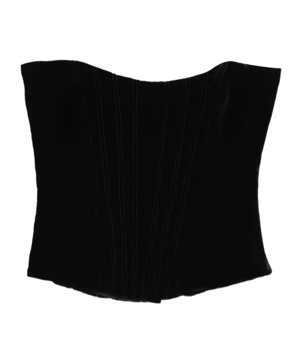 Raquel Diniz Strapless Zip Bustier Top - Black