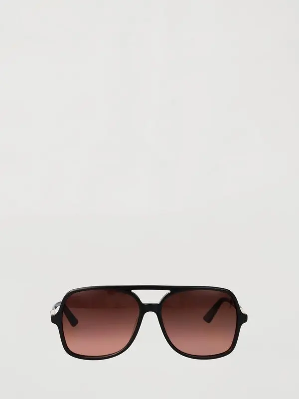 Chloé Rectangular Aviator Sunglasses In Acetate With Double Bridge