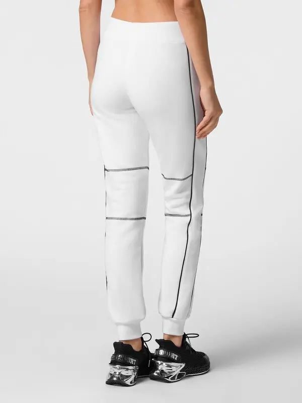 PLEIN SPORT Jersey Sports Trousers With Drawstring And Contrast Stitching