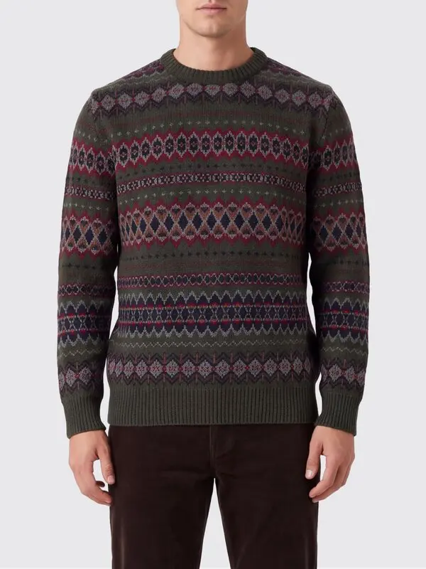 Barbour Case Fair Isle Lambswool Crewneck Jumper With Ethnic Pattern - Fa01
