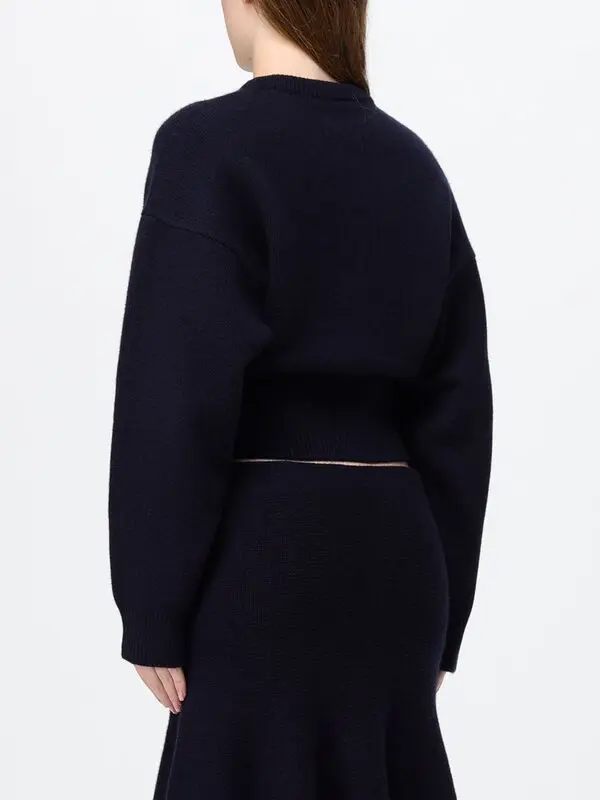 Alaïa Cropped Cashmere Crewneck Jumper With Dropped Shoulders