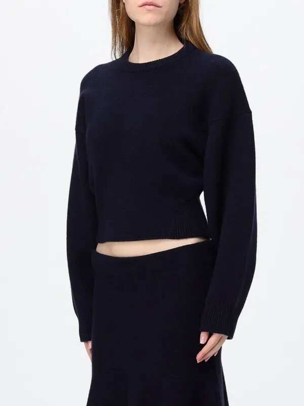 Alaïa Cropped Cashmere Crewneck Jumper With Dropped Shoulders