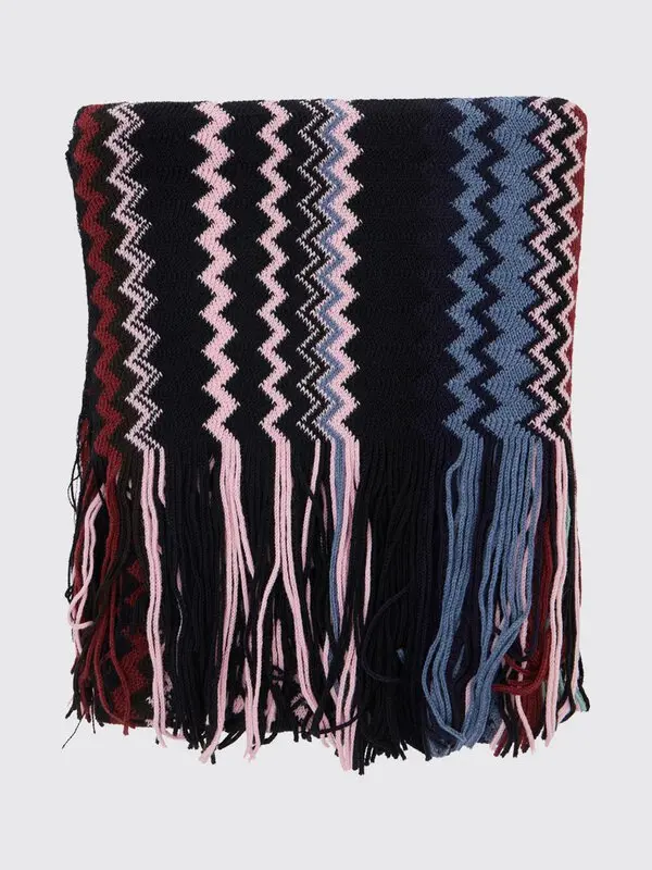 Missoni Wool And Acrylic Blend Scarf With Zig-zag Pattern And Fringes - Multicolor