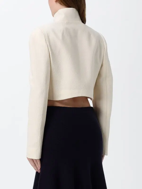 Alaïa Tailored Cropped High-neck Jacket In Wool Crêpe