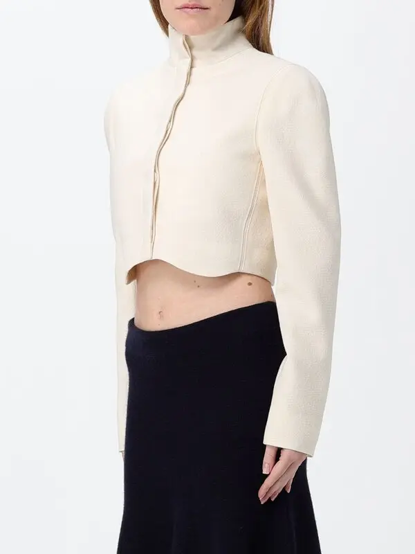 Alaïa Tailored Cropped High-neck Jacket In Wool Crêpe