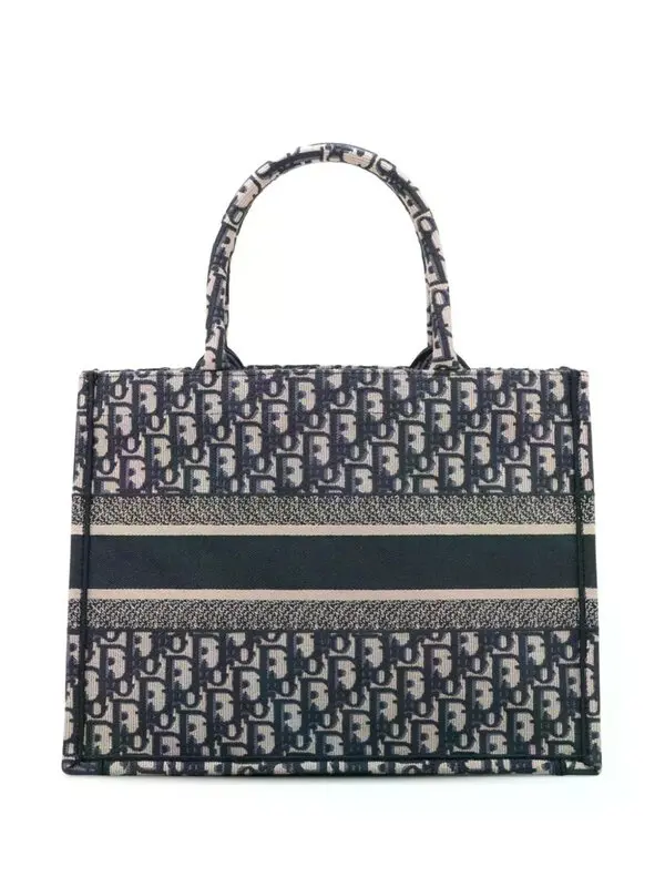 Dior 2010-2026 Medium Oblique Embroidered Canvas Book Tote Bag
