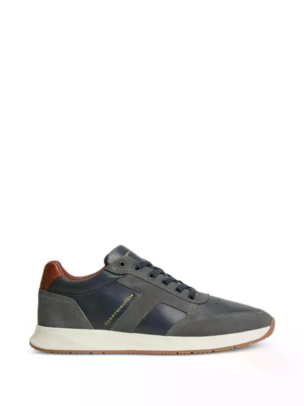 Tommy Hilfiger Mixed-texture Leather Sneakers - Blue