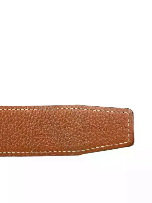 Hermès 2004 Box Calf And Togo Constance H Reversible Belt