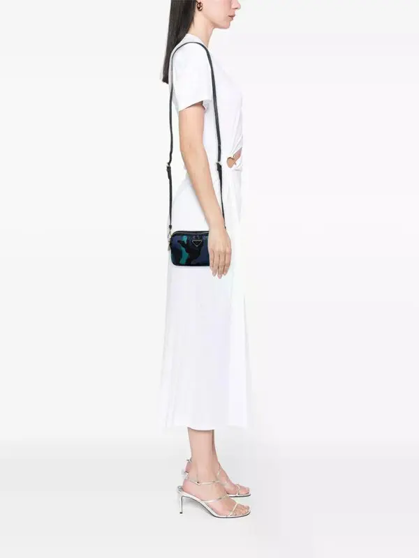 Prada 2000-2013 Mini Tessuto Camouflage Double Zip Camera Bag Crossbody Bag