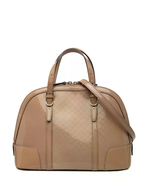 Gucci 2000-2015 Small Microguccissima Patent Nice Satchel - Neutrals