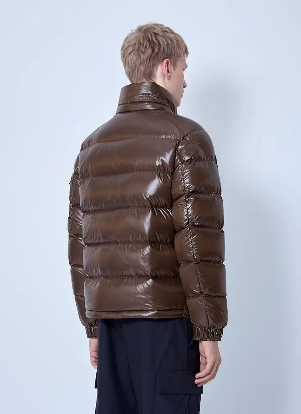 Moncler Maya Hooded Short Down Jacket - Brown