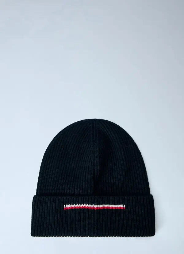 Moncler Ribbed Beanie With Logo Patch