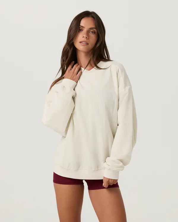 Vuori Retrograde Woven Crewneck - Bone