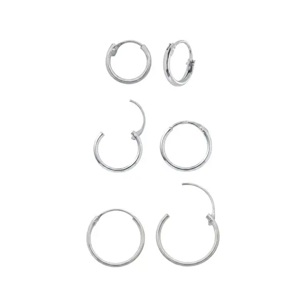 SPERO LONDON Sterling Essential Hoop Earrings Set Small - Silver