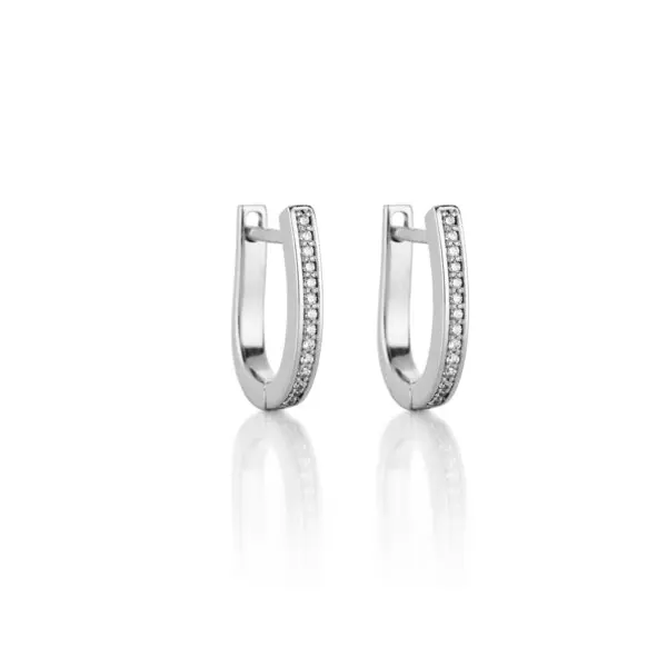 MAISON AZUR Delicate Diamond Earrings - Silver