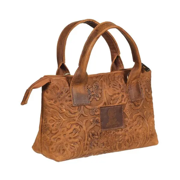 BEDROOM ATHLETICS Zola Embossed Small Leather Shoulder Bag Tan - Brown