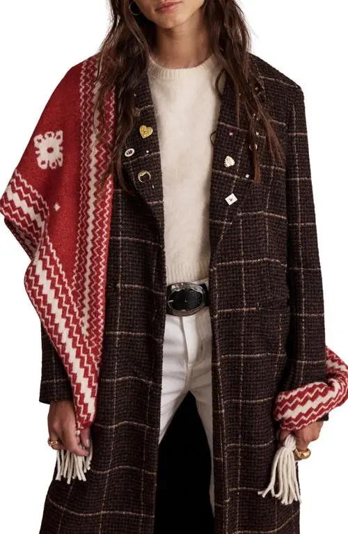 Free People Over The Coat Shawl - Red