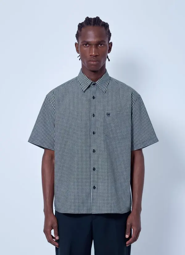 Vetements Metal Logo Checked Short Sleeve Shirt