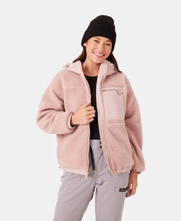 Roxy W25 Everest Full Zip Hooded Sherpa - Adobe Rose