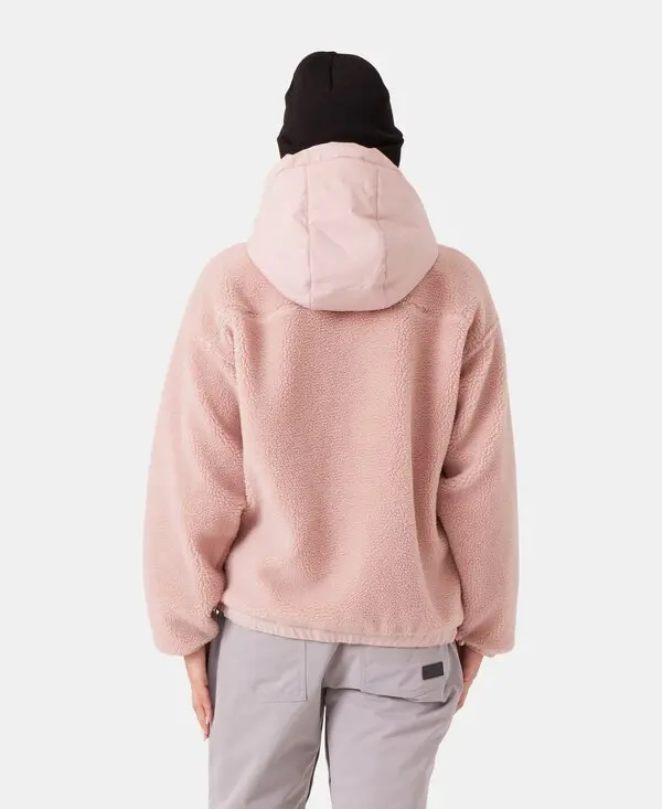 Roxy W25 Everest Full Zip Hooded Sherpa - Adobe Rose