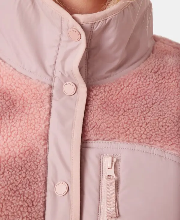 Roxy W25 Everest Full Zip Hooded Sherpa - Adobe Rose
