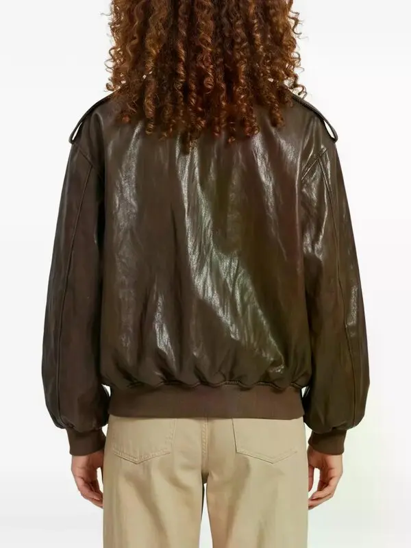 SUTTON NEW YORK Laminated Faux-leather Bomber Jacket
