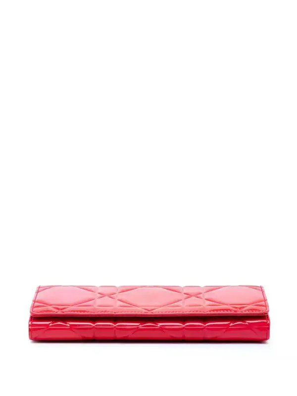 Dior 2013 Patent Cannage Embossed Lady Rendez Vous Short Chain Wallet Handbag