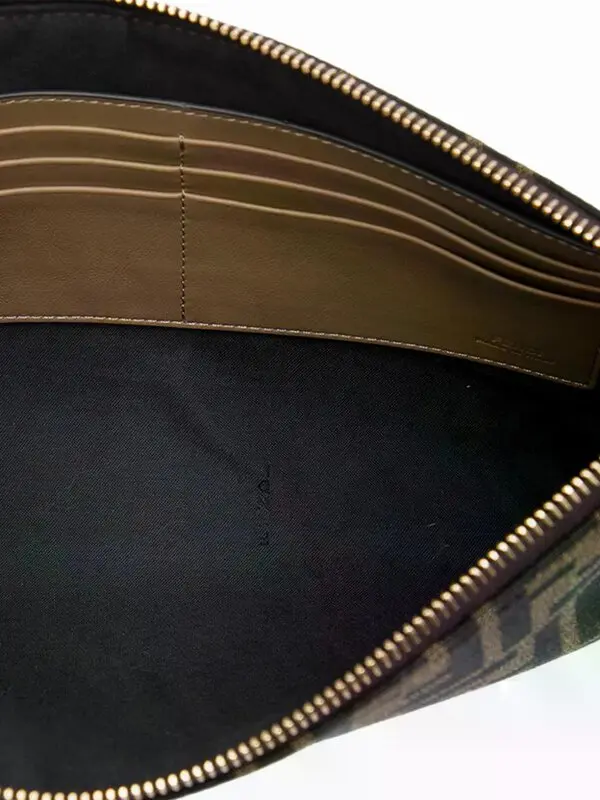 Fendi 2010-2026 Medium Ff Jacquard Flat Baguette Pouch Clutch Bag
