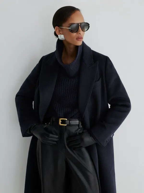 ATELIER Wool-blend Double-breasted Long Coat