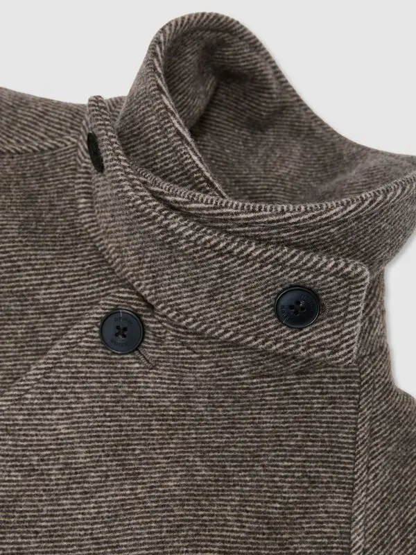 REISS Barrie Monogram Wool-blend Twill Relaxed Raglan Overcoat