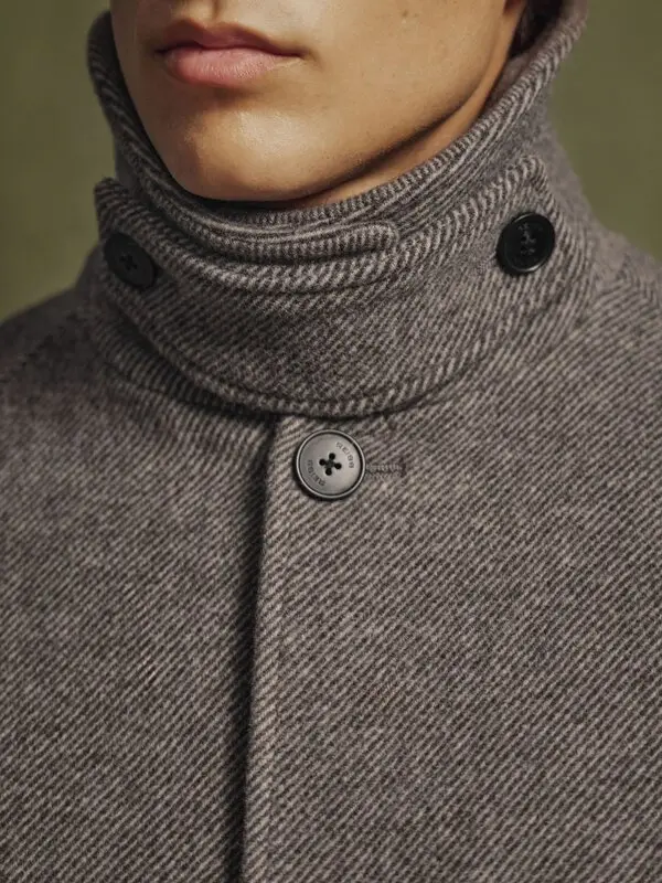 REISS Barrie Monogram Wool-blend Twill Relaxed Raglan Overcoat