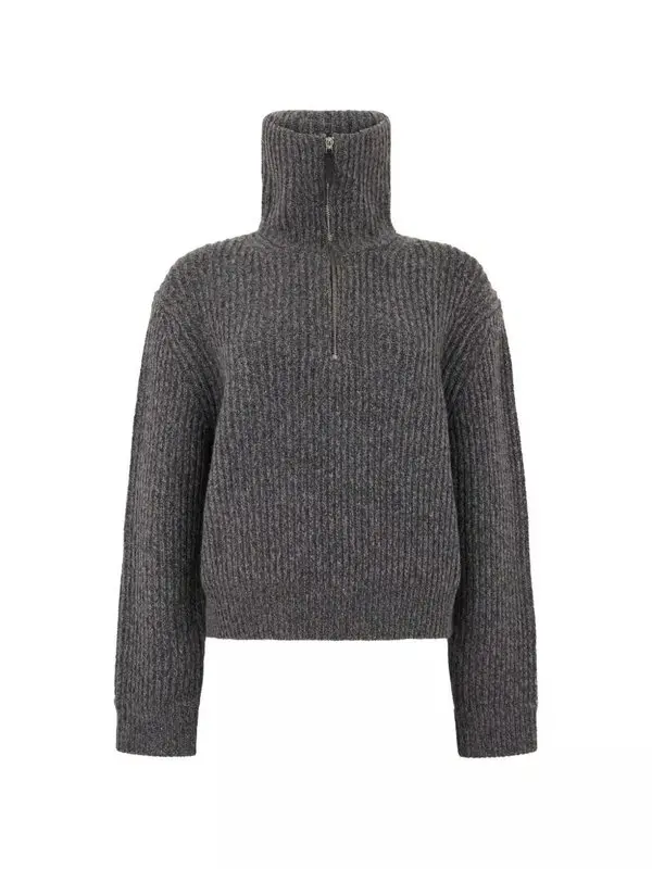 Vince Ribbed-knit Half-zip Sweater