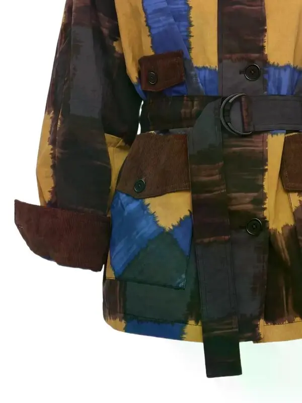 Diane Von Furstenberg Karlie Belted Patchwork-print Jacket - Multicolour