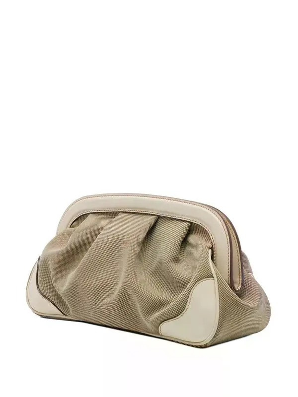 Prada 2010-2026 Canvas Canapa Logo Frame Clutch Bag