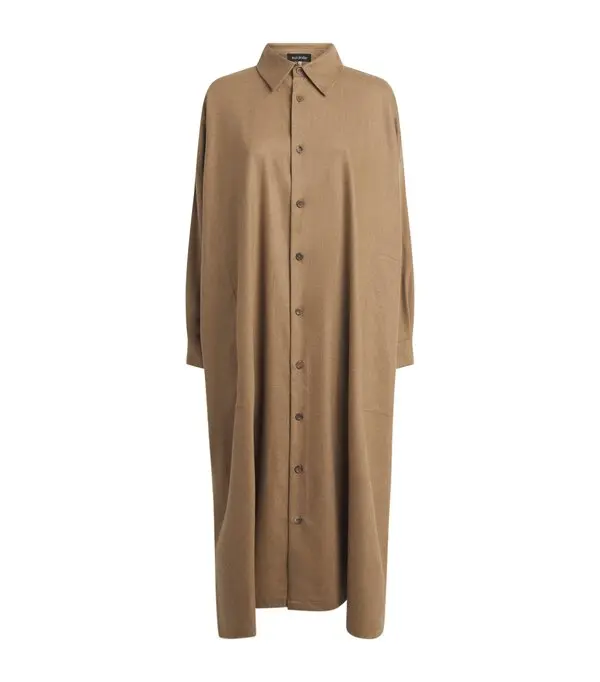Eskandar Wool-blend Midi Shirt Dress