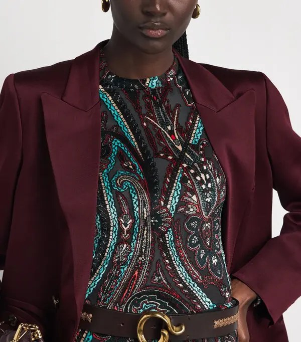 Etro Appliqué-mesh Top