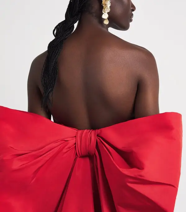 Carolina Herrera Silk Bow-train Gown