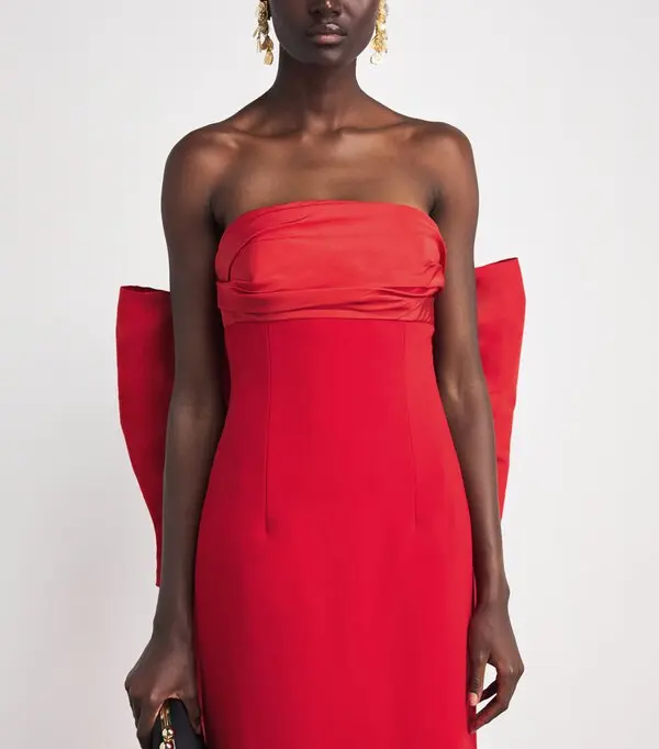 Carolina Herrera Silk Bow-train Gown
