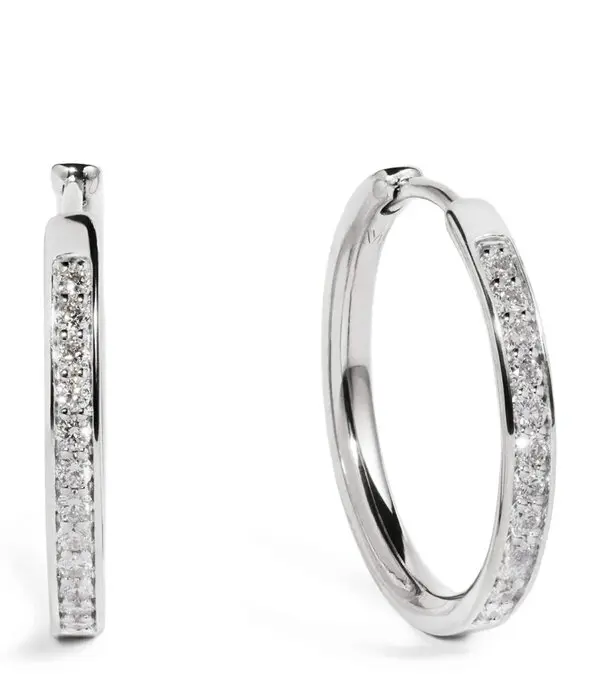Monica Vinader Small Sterling And Diamond Hoop Earrings