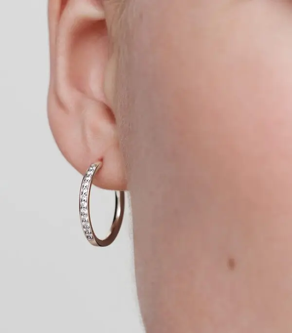 Monica Vinader Small Sterling And Diamond Hoop Earrings