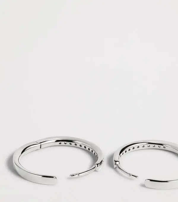 Monica Vinader Small Sterling And Diamond Hoop Earrings