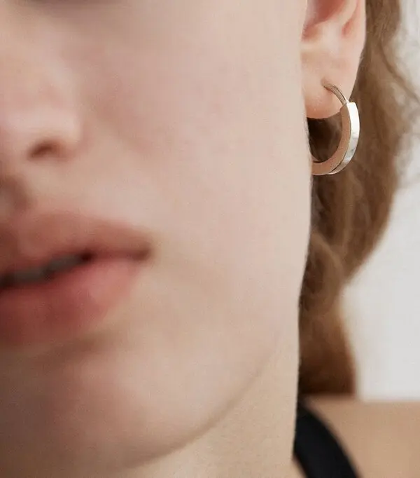 Monica Vinader Small Sterling Linear Hoop Earrings